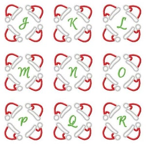 Santa Hat Circle Monogram Christmas Font - Etsy