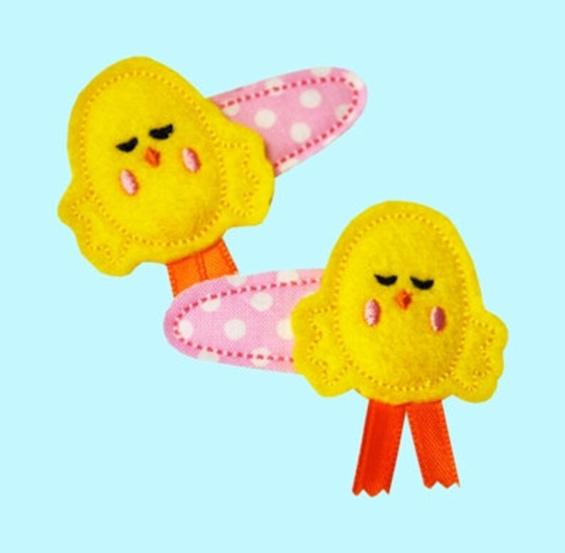 Fun Felts Chick Barette Snap Clip Covers - Etsy