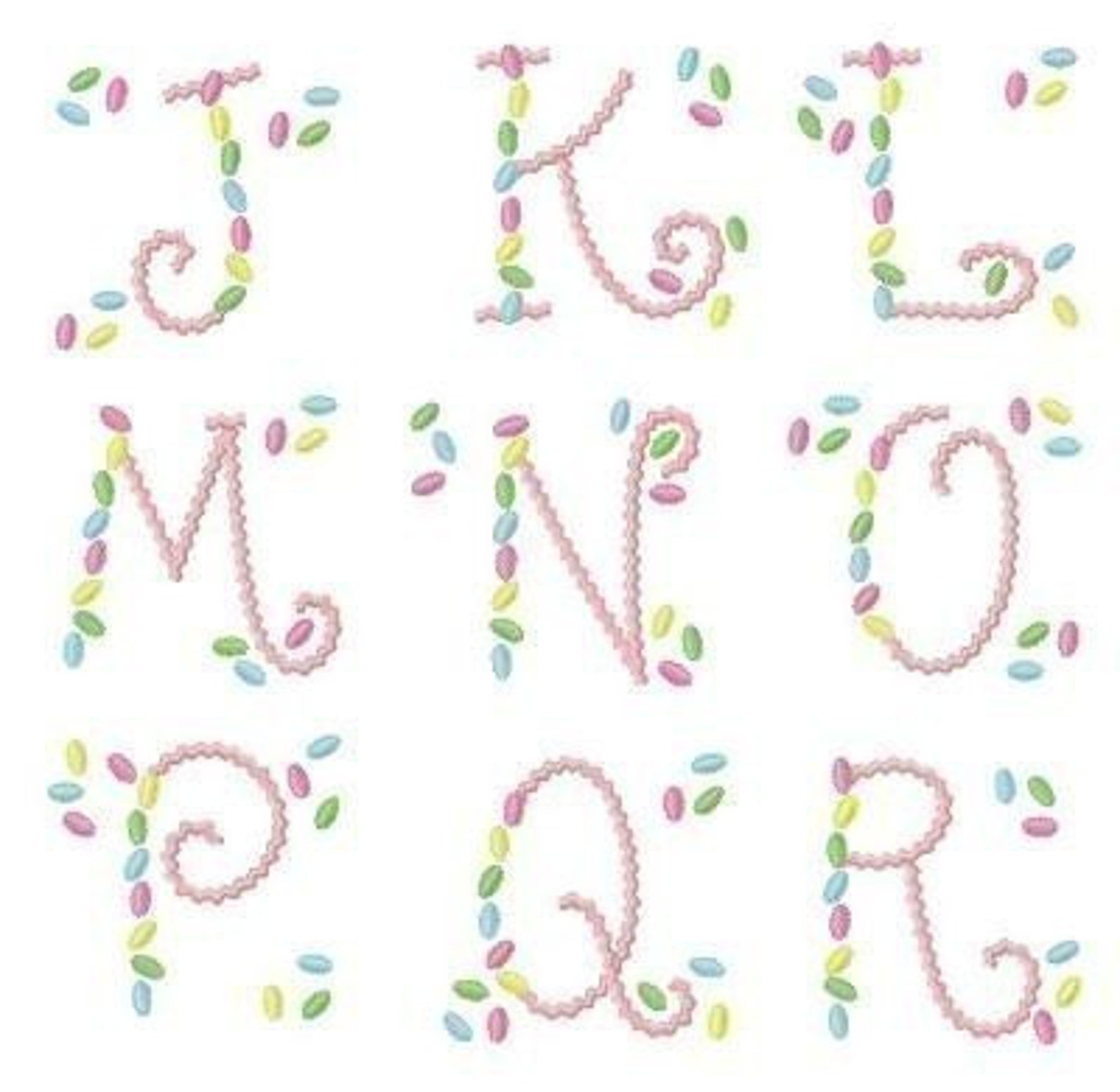 Exclusive Ric Rac Jelly Bean Font Machine Embroidery - Etsy
