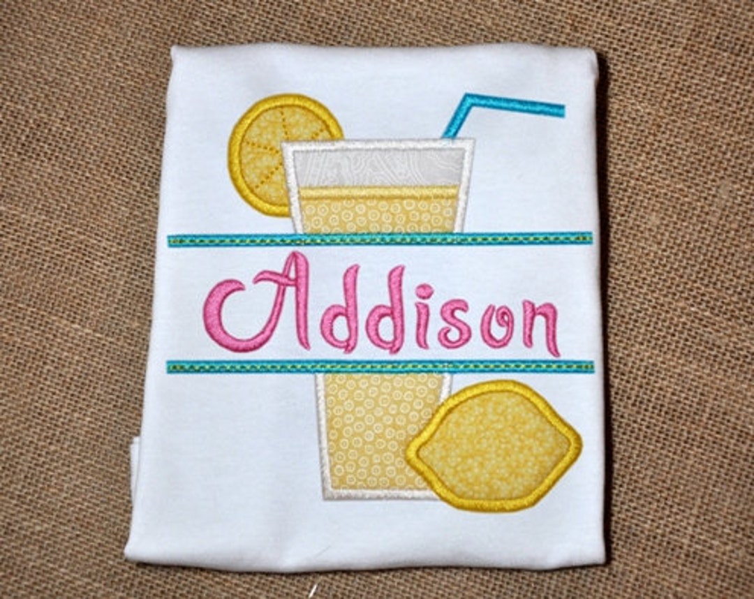 Split Lemonade Glass Applique - Etsy