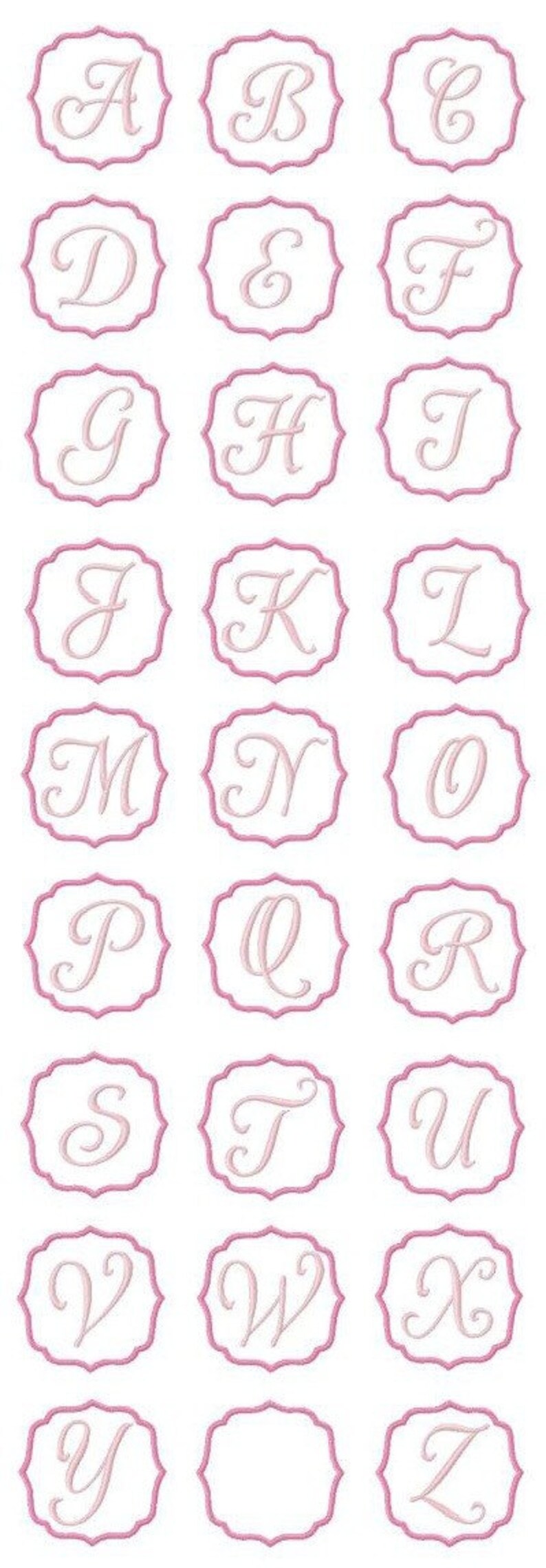 Divine Elegant Monogram Machine Embroidery Font Alphabet - Etsy