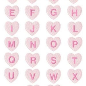 Candy Hearts Font - 6 Sizes PLUS 16 FREE BONUS Designs Fill Stitch Font ...