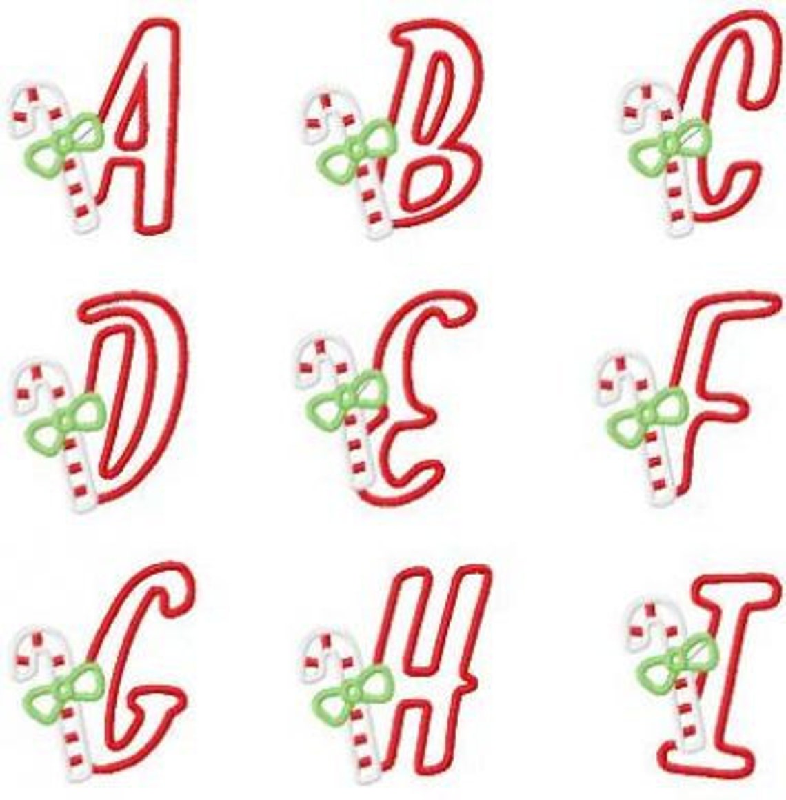 Candy Cane Applique Font - Etsy