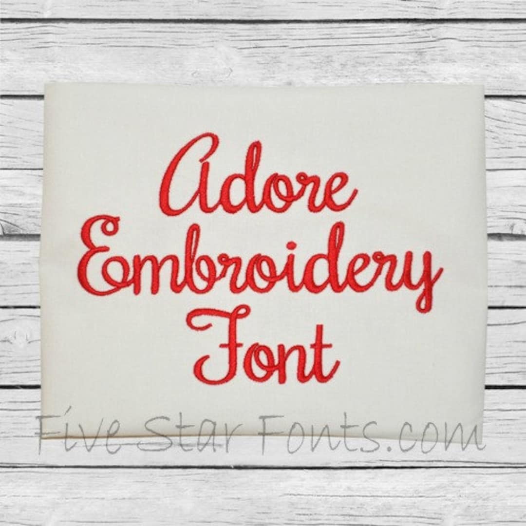 Adore Embroidery Font BX Font - Etsy