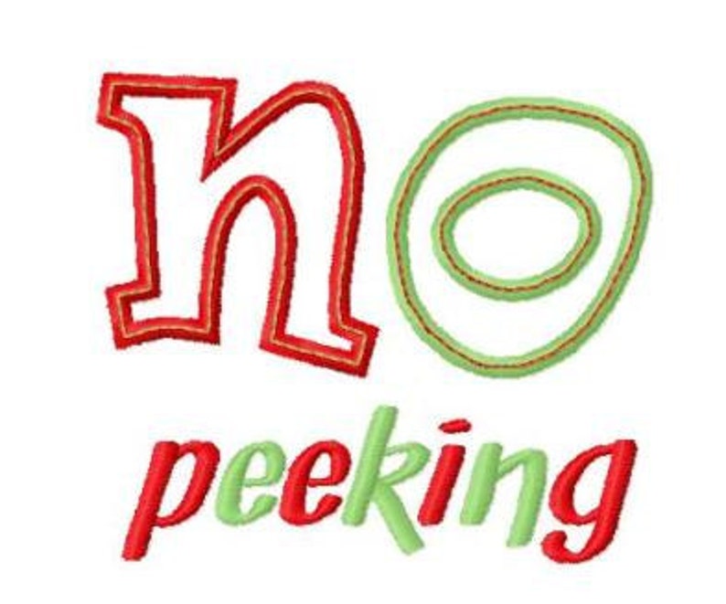 No Peeking Christmas Applique | Etsy