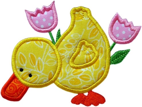 Think Spring Duck Applique - Etsy