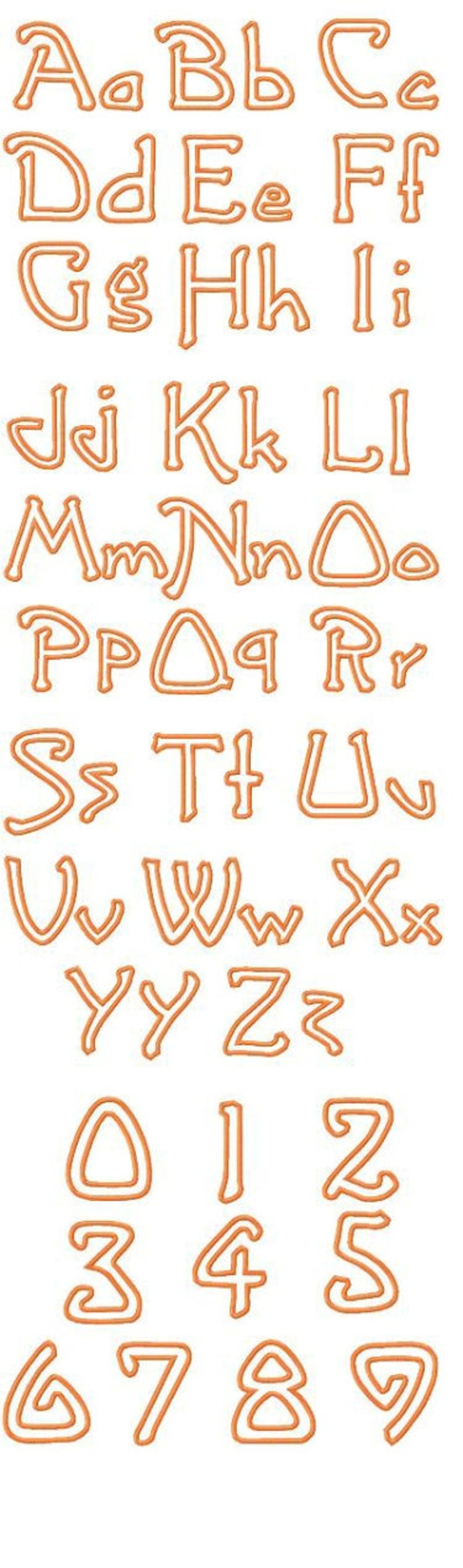 Freaky Applique Font Machine Embroidery Alphabet - Etsy