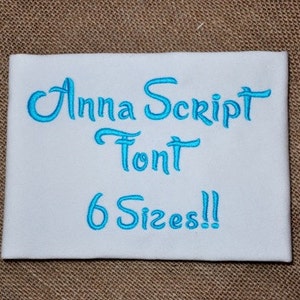 Anna Script Embroidery Font - 6 Sizes - Etsy