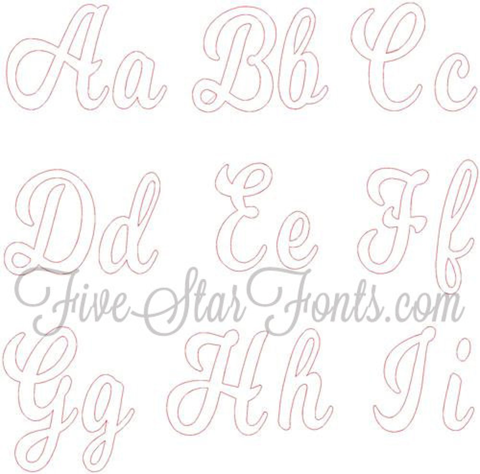 Carolyn Triple Stitch Applique Font Machine Embroidery Applique Font ...