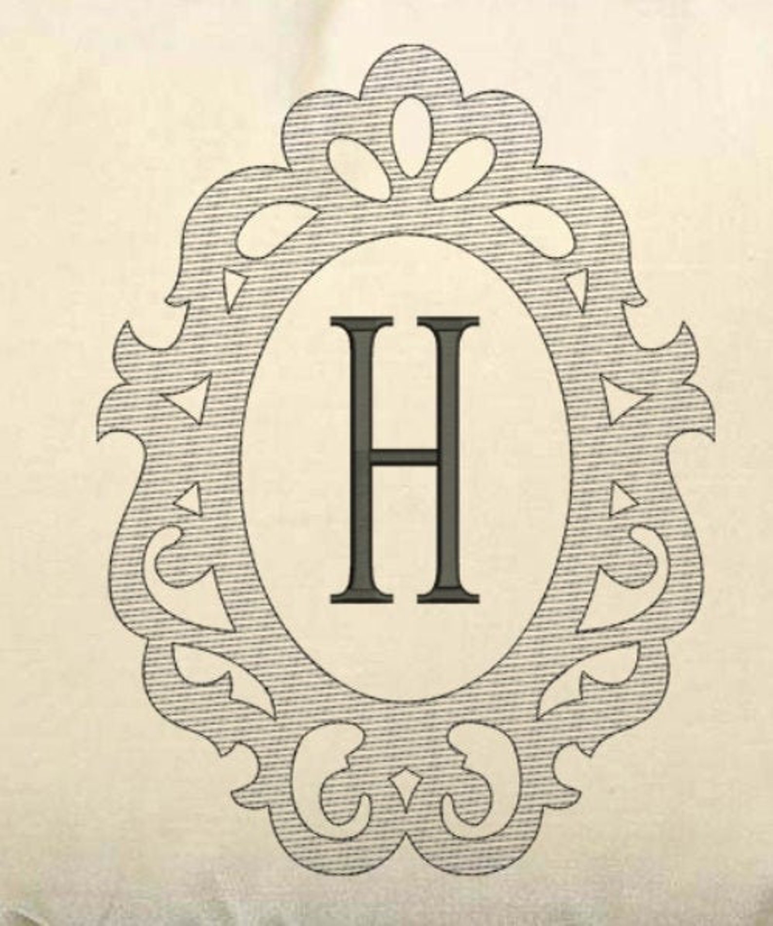 Ornate Sketch Monogram Frame 7 Sizes Machine Embroidery Font Frame ...