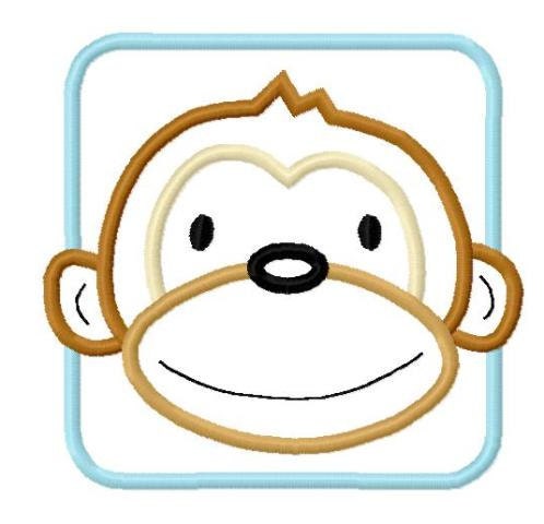 Monkey Block Applique - Etsy