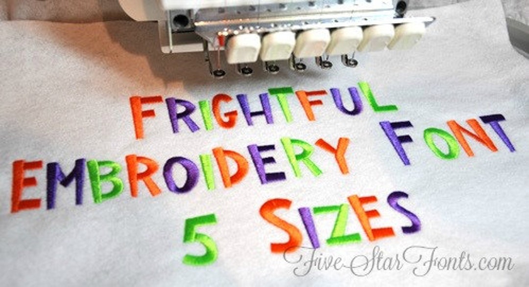 Frightful Embroidery Font - 5 Sizes Perfect for Halloween - Etsy