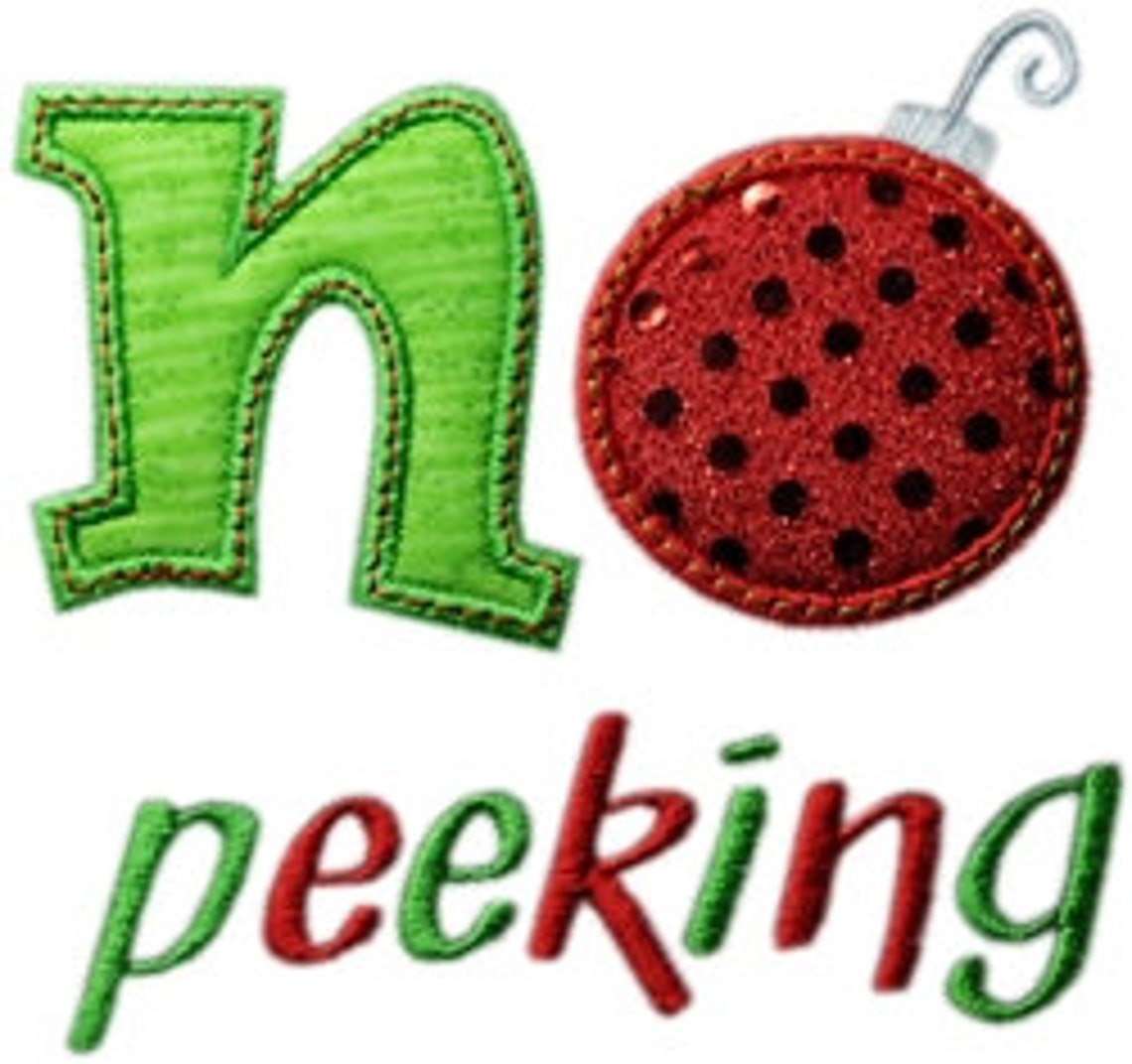 No Peeking Christmas Applique | Etsy