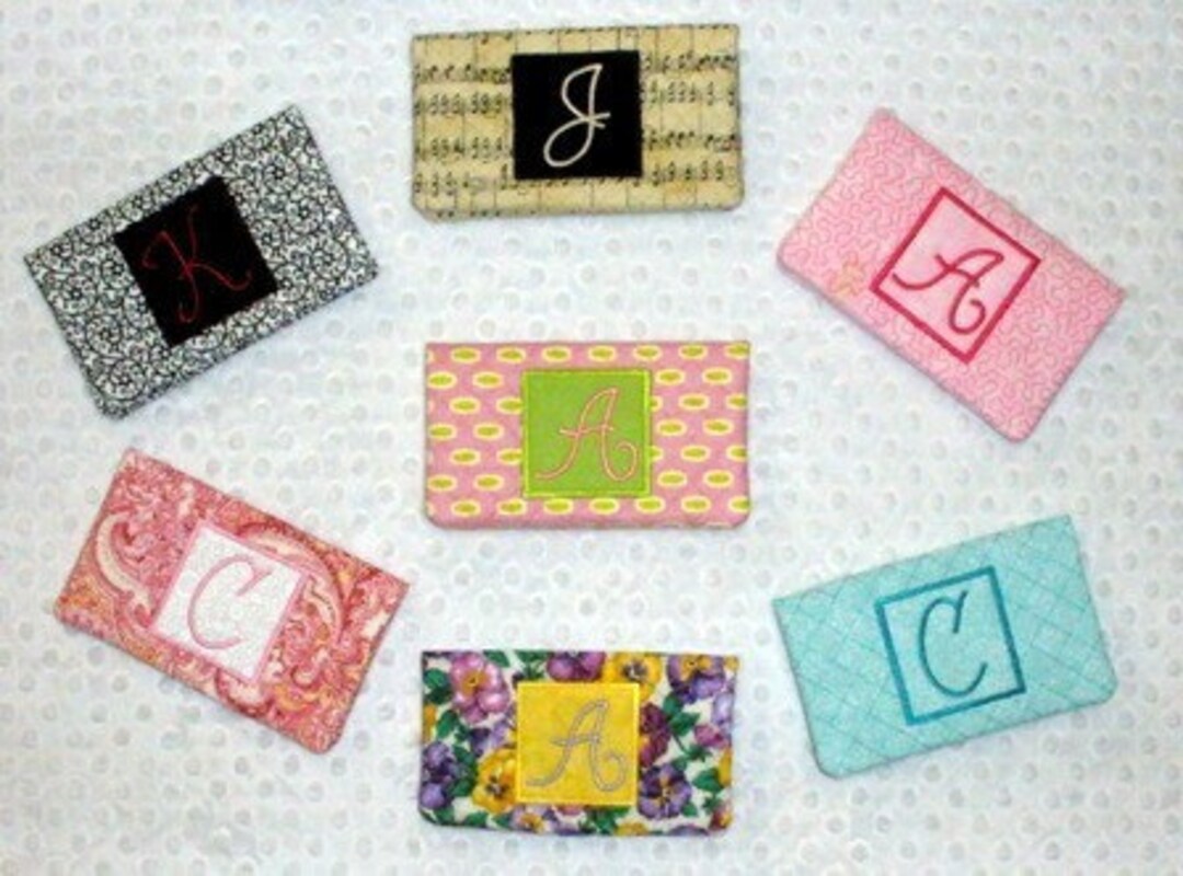 6x10 Hoop Quilted Monogram Checkbook Cover - Machine Embroidery - Etsy