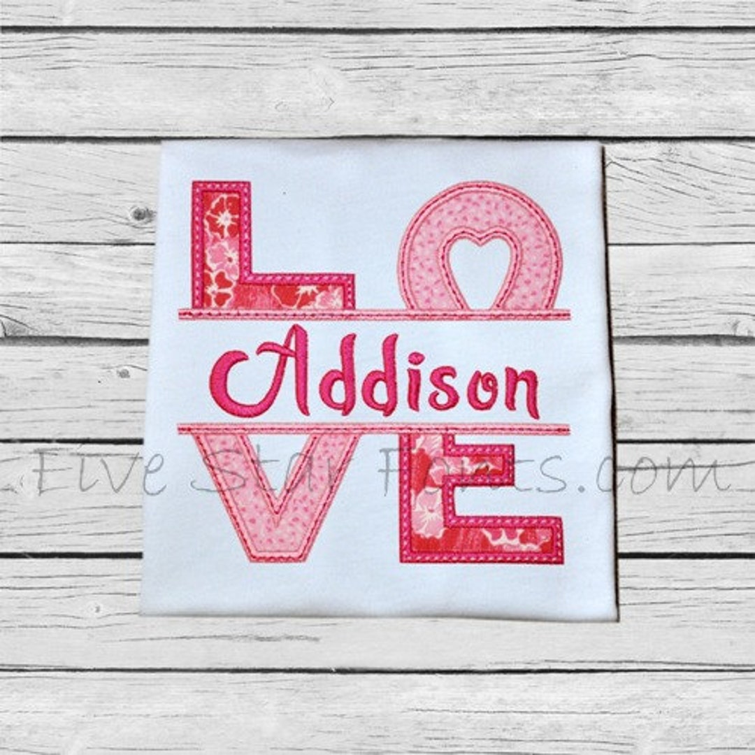 Split LOVE Applique Valentines Day Design - Etsy