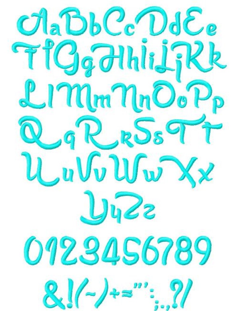 Anna Script Embroidery Font 6 Sizes | Etsy