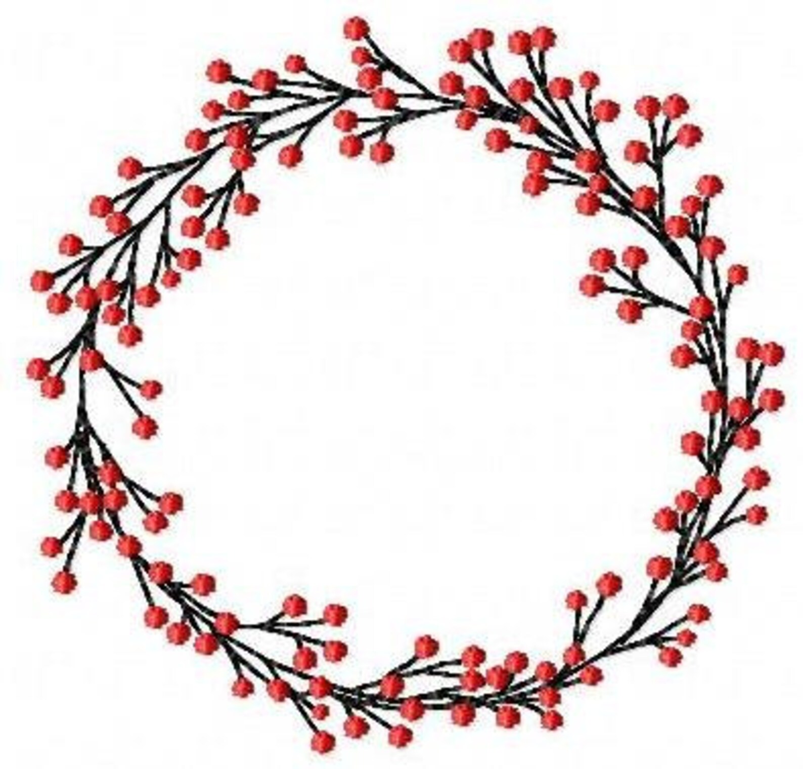 Berry Twig Wreath Frame 5 Sizes Machine Embroidery Font Frame | Etsy