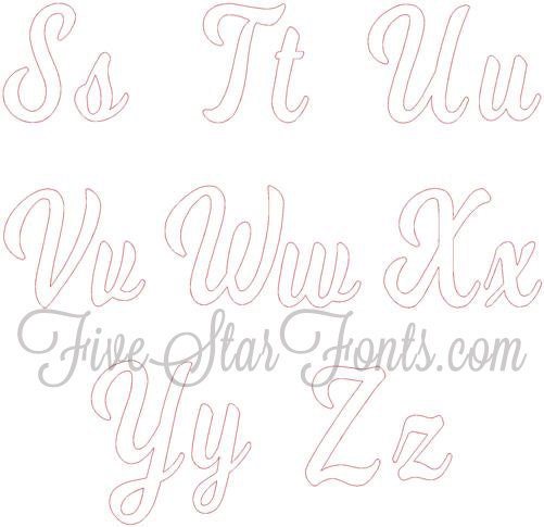 Carolyn Triple Stitch Applique Font Machine Embroidery | Etsy