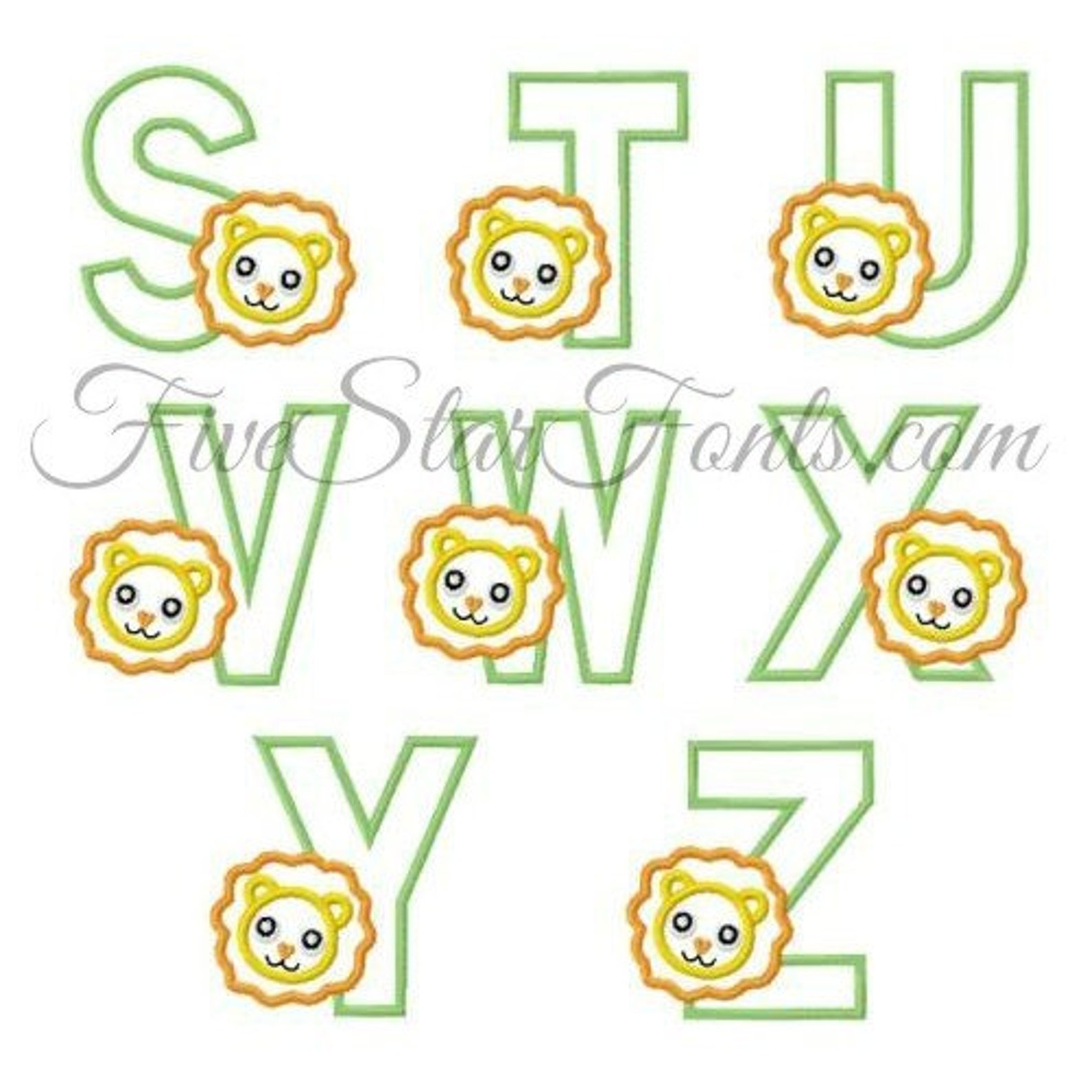 Lion Applique Font - Etsy