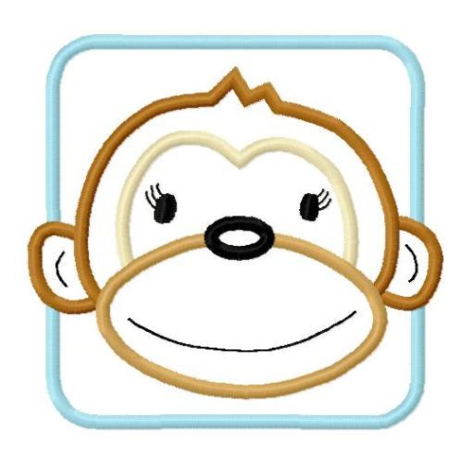 Monkey Block Applique | Etsy