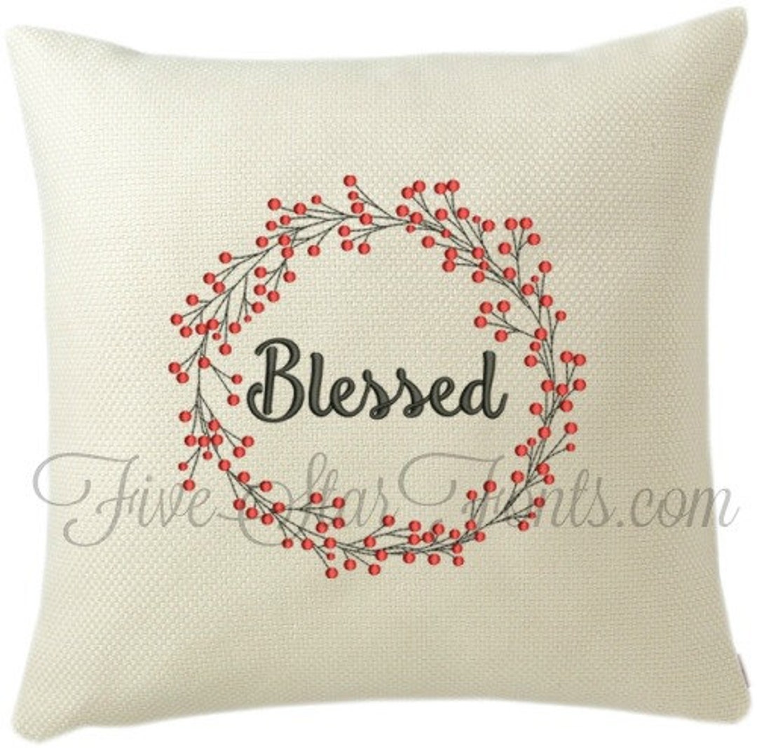 Berry Twig Wreath Frame 5 Sizes Machine Embroidery Font Frame - Etsy