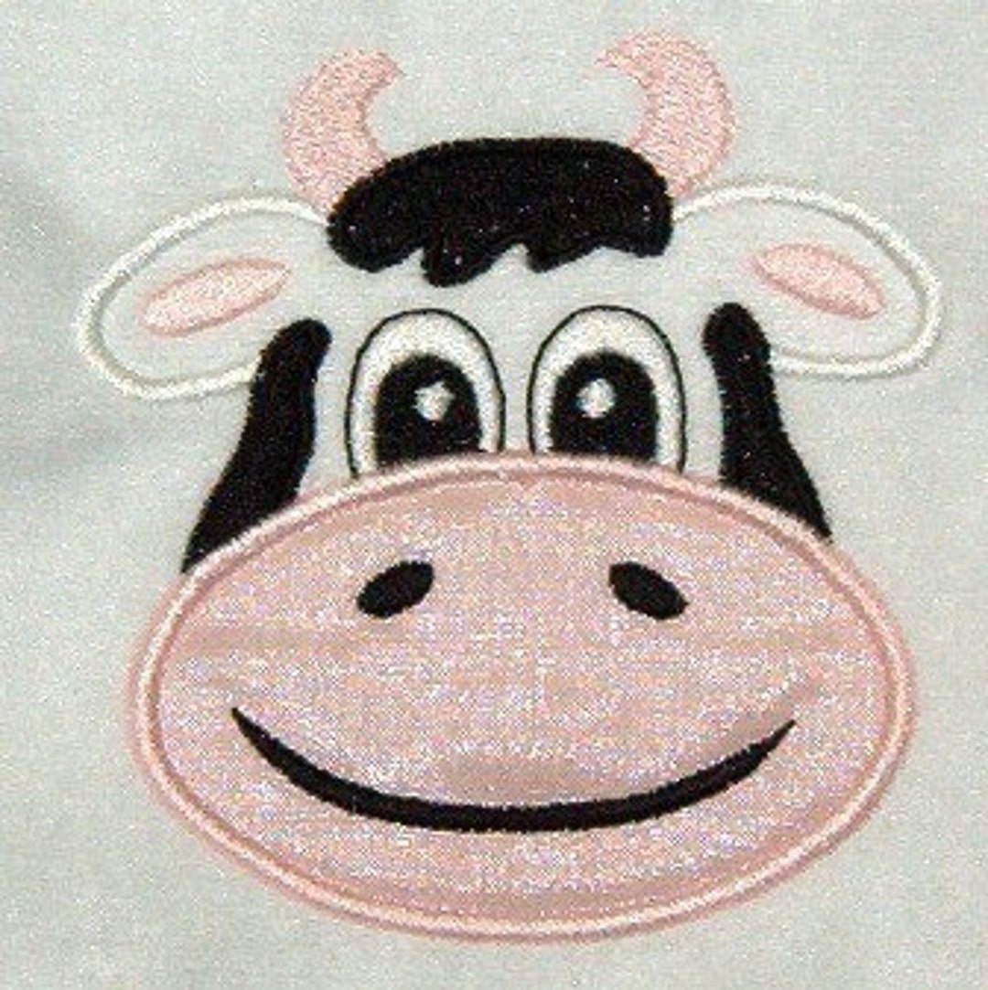 Cow Face Machine Embroidery Applique Design - Etsy