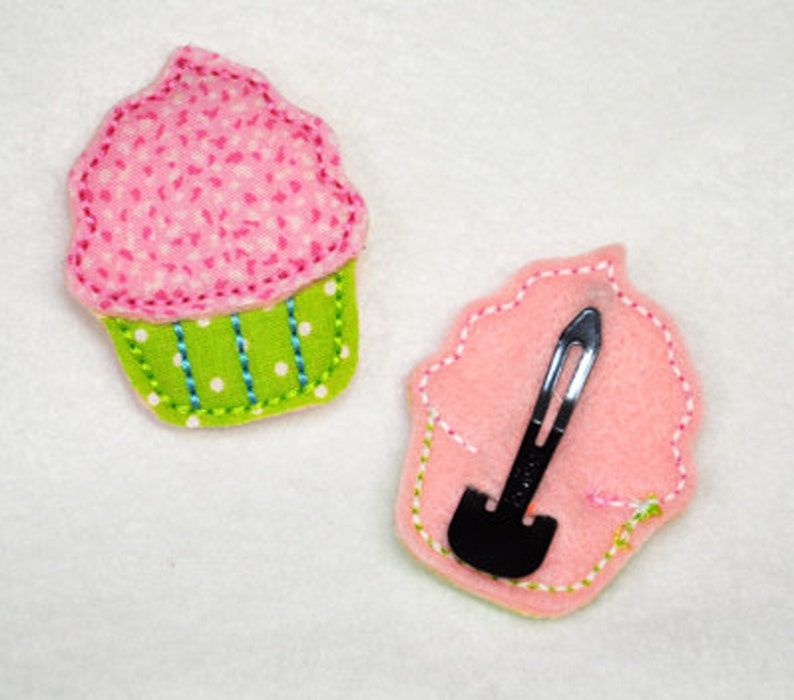 Fun Felts Cupcake Barette Snap Clip Covers ITH in the Hoop - Etsy