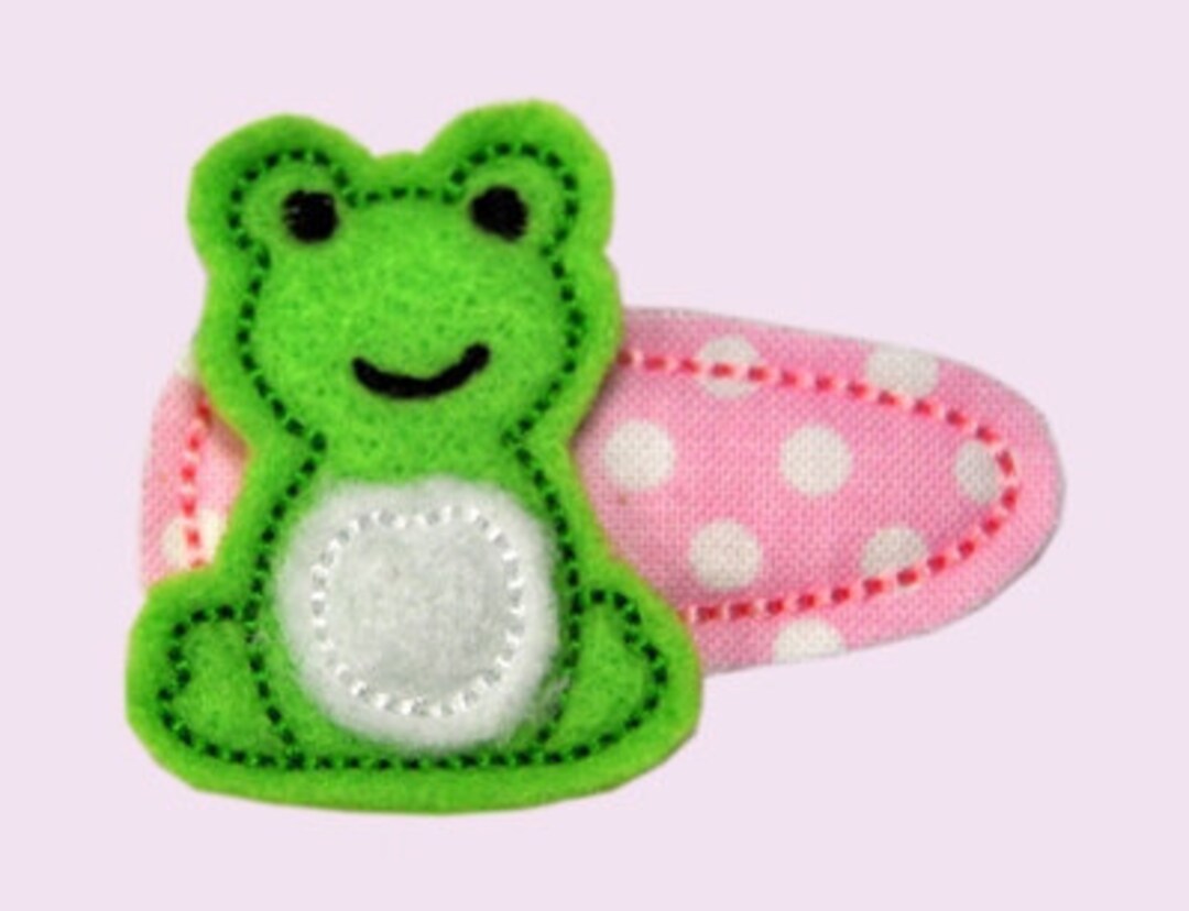 Fun Felt Frog Barette Snap Clip - Etsy
