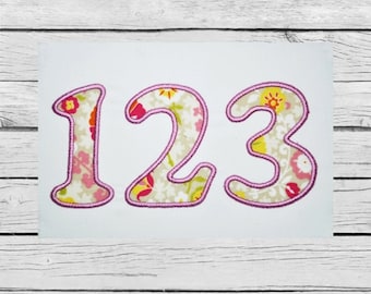 Wide Satin Stitch Numbers, Machine Embroidery Applique Designs 2, 3, 4 ...