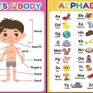 40+ Educational Kids Posters, Digital Posters , Kids Posters, Printable ...