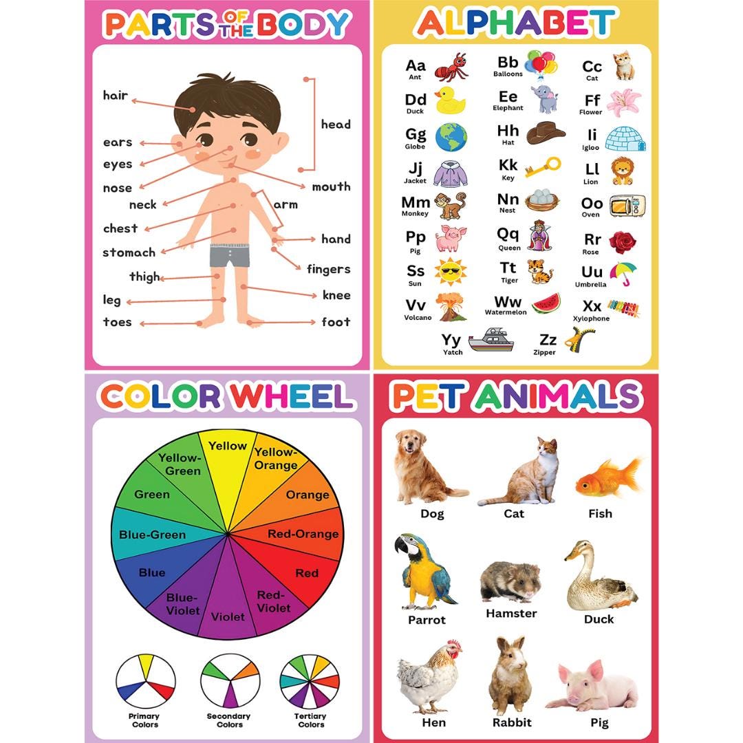 40+ Educational Kids Posters, Digital Posters , Kids Posters, Printable ...