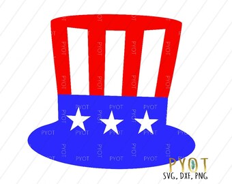 American Uncle Sam Top Hat July 4th Patriot USA Flag Symbol Clipart ...