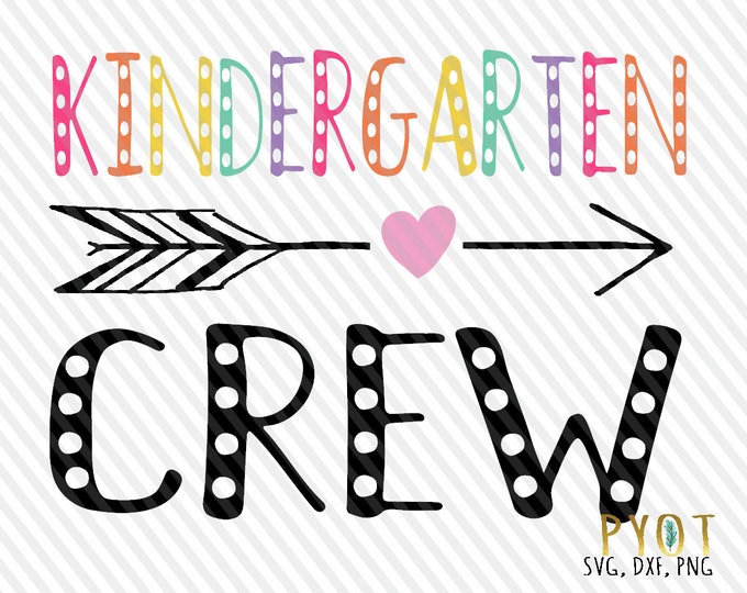 Kindergarten Crew SVG DXF PNG - Etsy