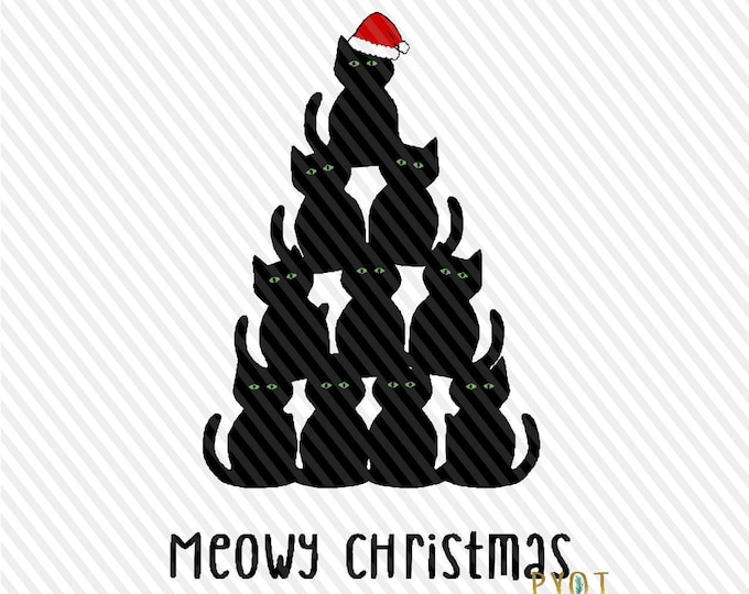 Meowy Christmas Cat Tree SVG, DXF, PNG - Etsy Meowy Christmas Cat Tree SVG, DXF, PNG - Etsy