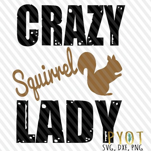 Crazy Squirrel Lady Distressed SVG DXF PNG - Etsy