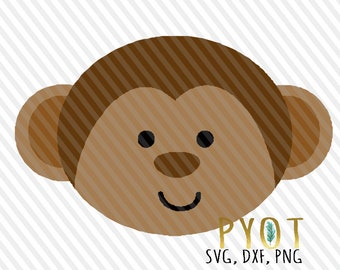 Monkey Face Stencil Design Digital SVG PNG PDF Dxf Files - Etsy
