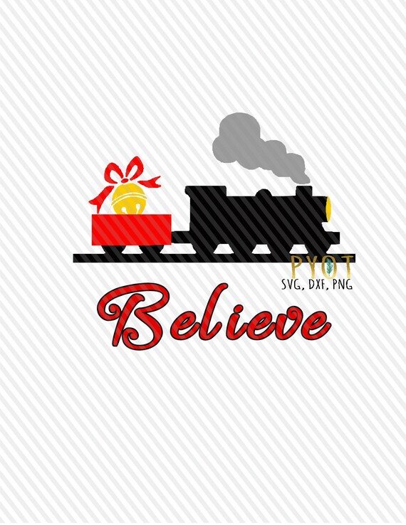 Christmas Believe Train With Sleigh Bell SVG DXF PNG | Etsy