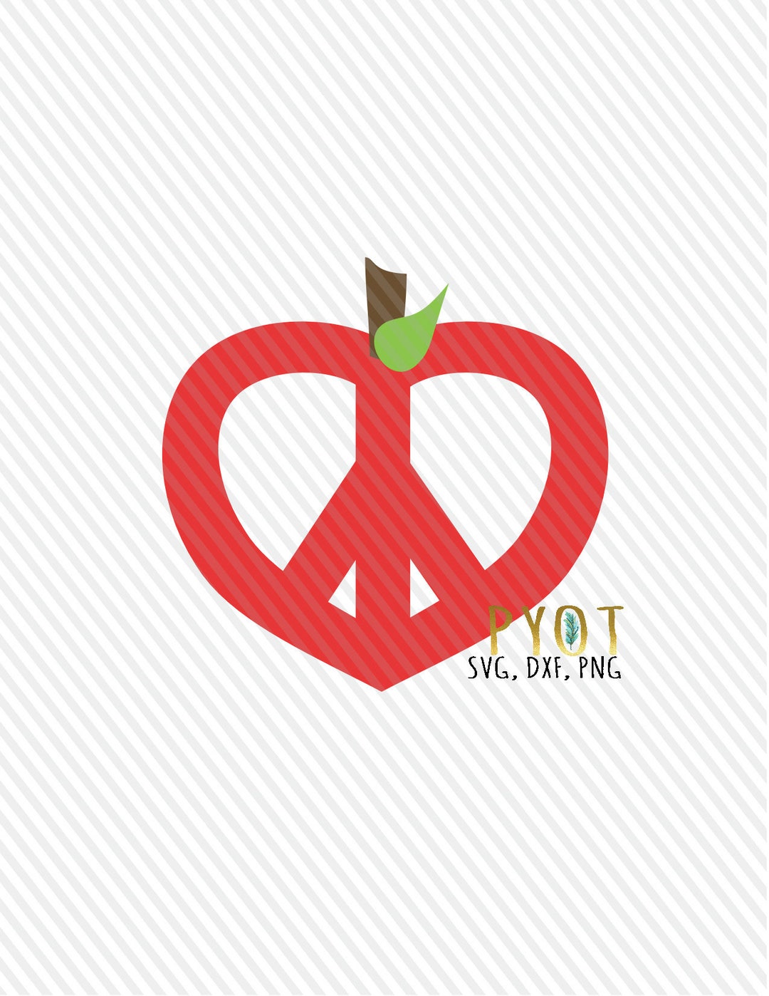 Apple Peace SVG, DXF, PNG - Etsy