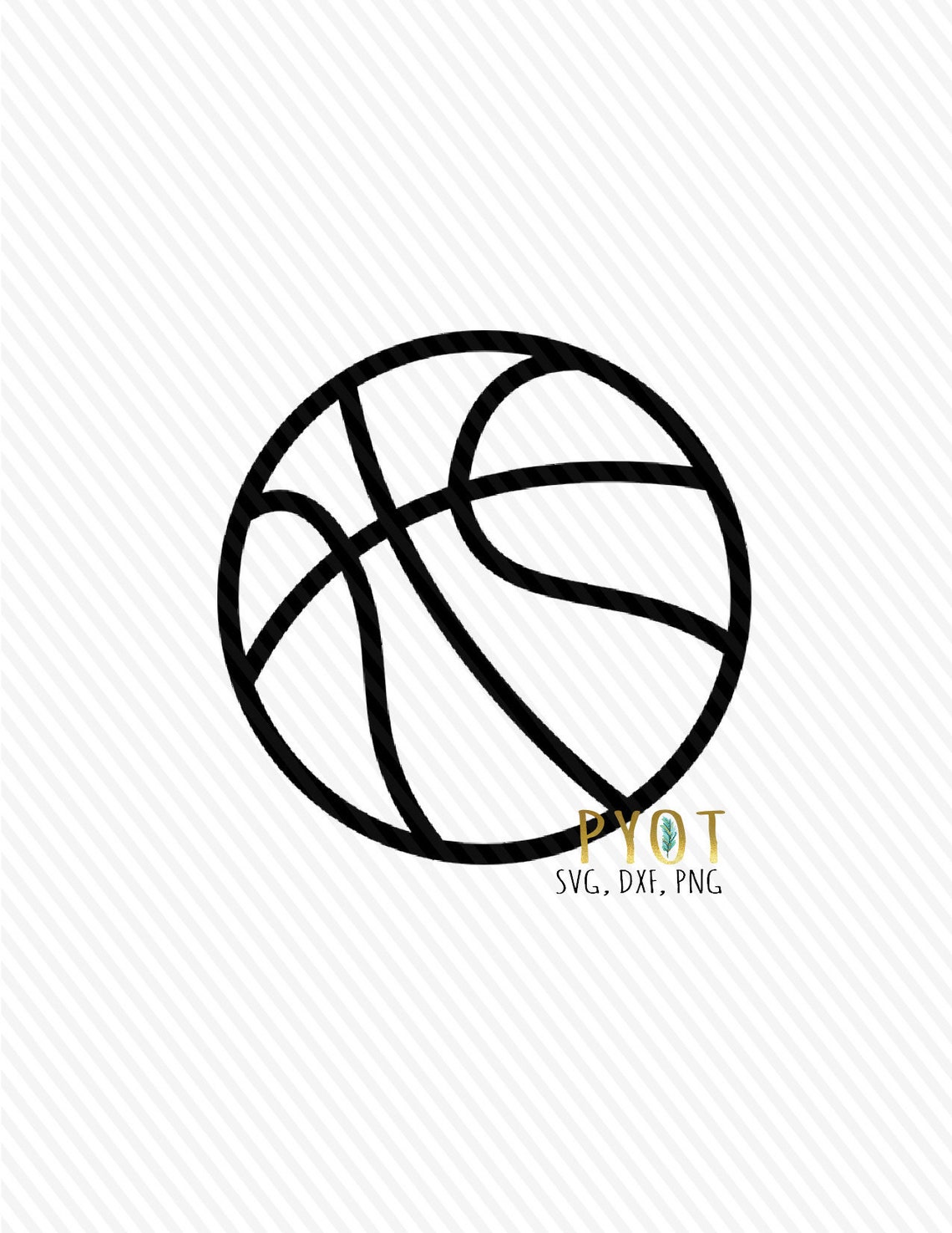 Basketball Outline SVG DXF PNG - Etsy