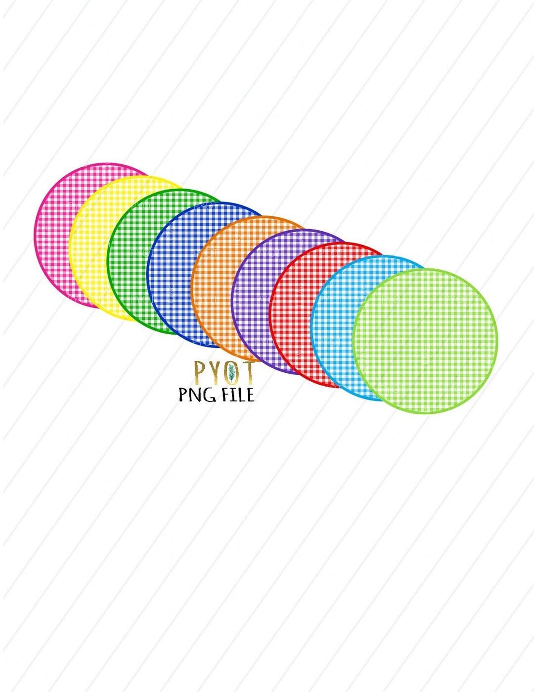 Bright Gingham Frames, Circles PNG Designs-sublimation, Transfers, YOU ...
