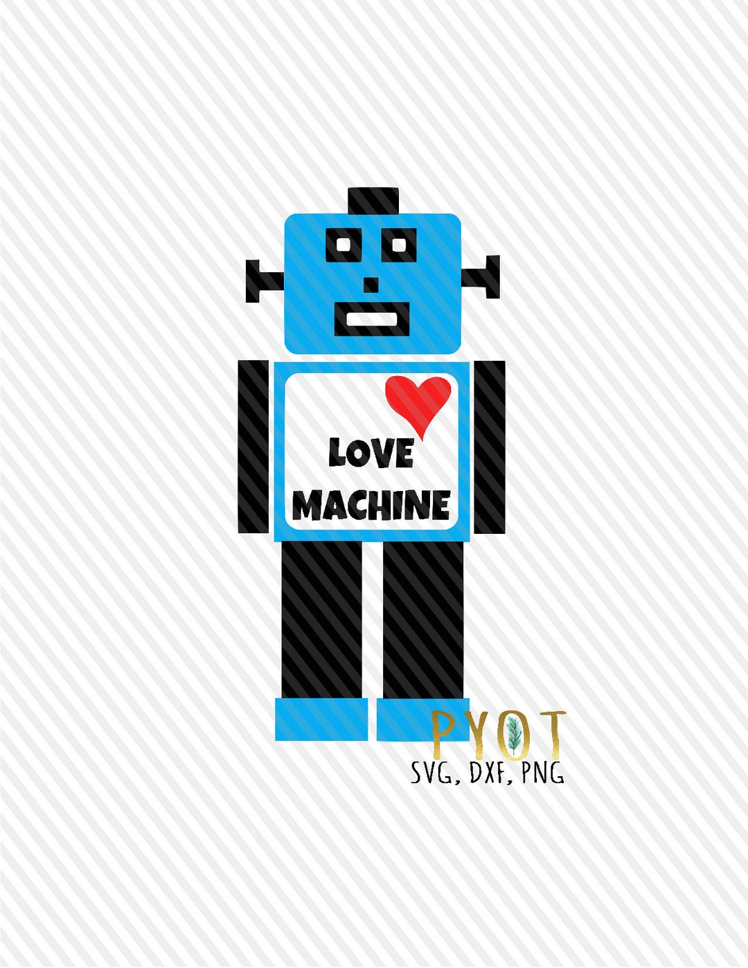 Robot Love Machine SVG DXF PNG - Etsy