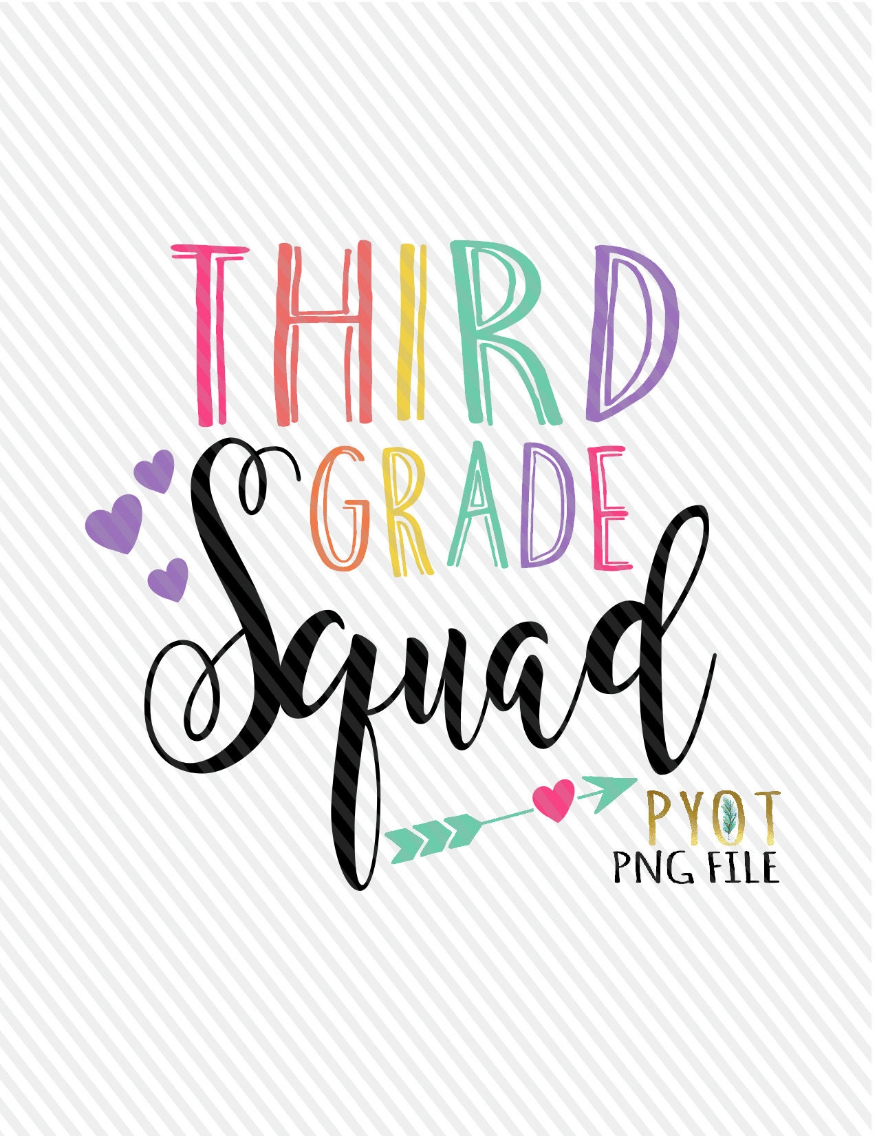Third Grade Squad PNG Designsublimation Transfers High | Etsy