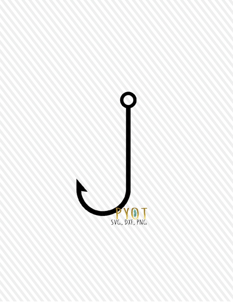 Fish Hook SVG DXF PNG | Etsy