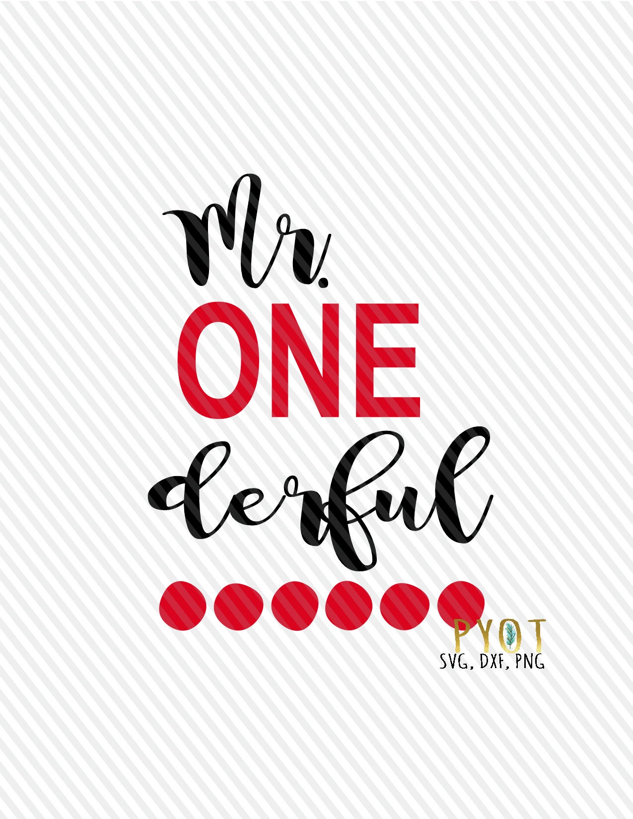 Mr. One derful SVG DXF PNG | Etsy