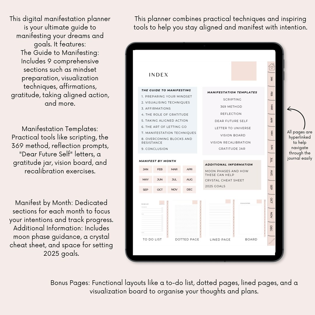 Manifest Journal and Digital Planner 2025, Goodnotes Planner, Daily ...