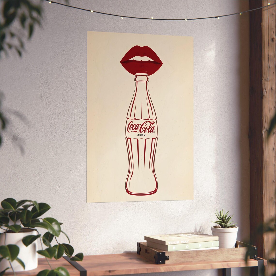 Coca Cola Zero Vertical Poster, Wall Art Decor, Classic Soda Beverage ...