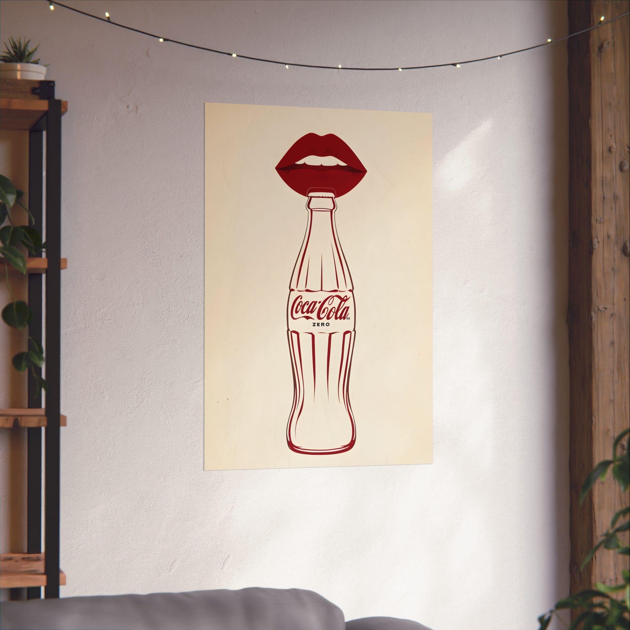 Coca Cola Zero Vertical Poster, Wall Art Decor, Classic Soda Beverage ...