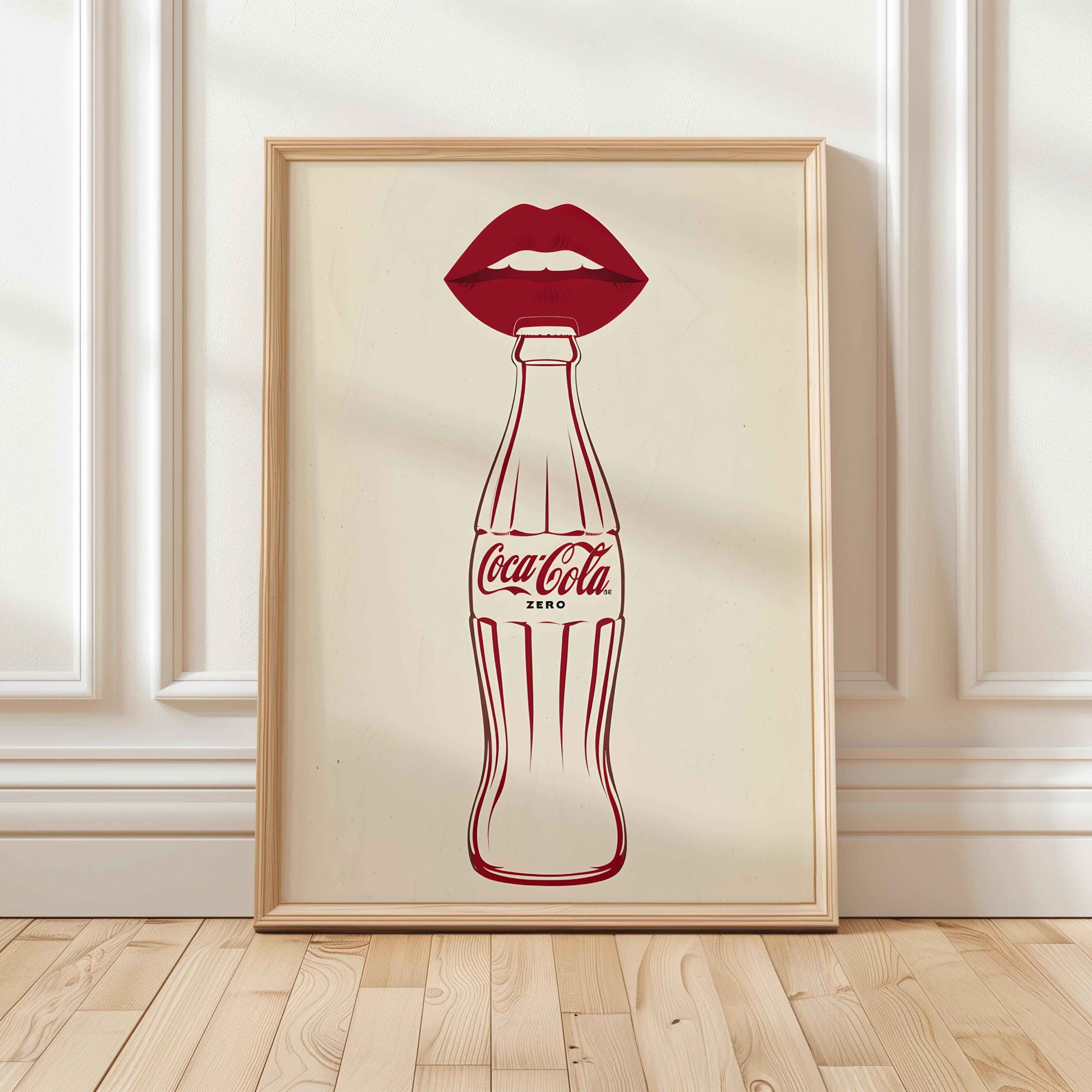 Coca Cola Zero Vertical Poster, Wall Art Decor, Classic Soda Beverage ...