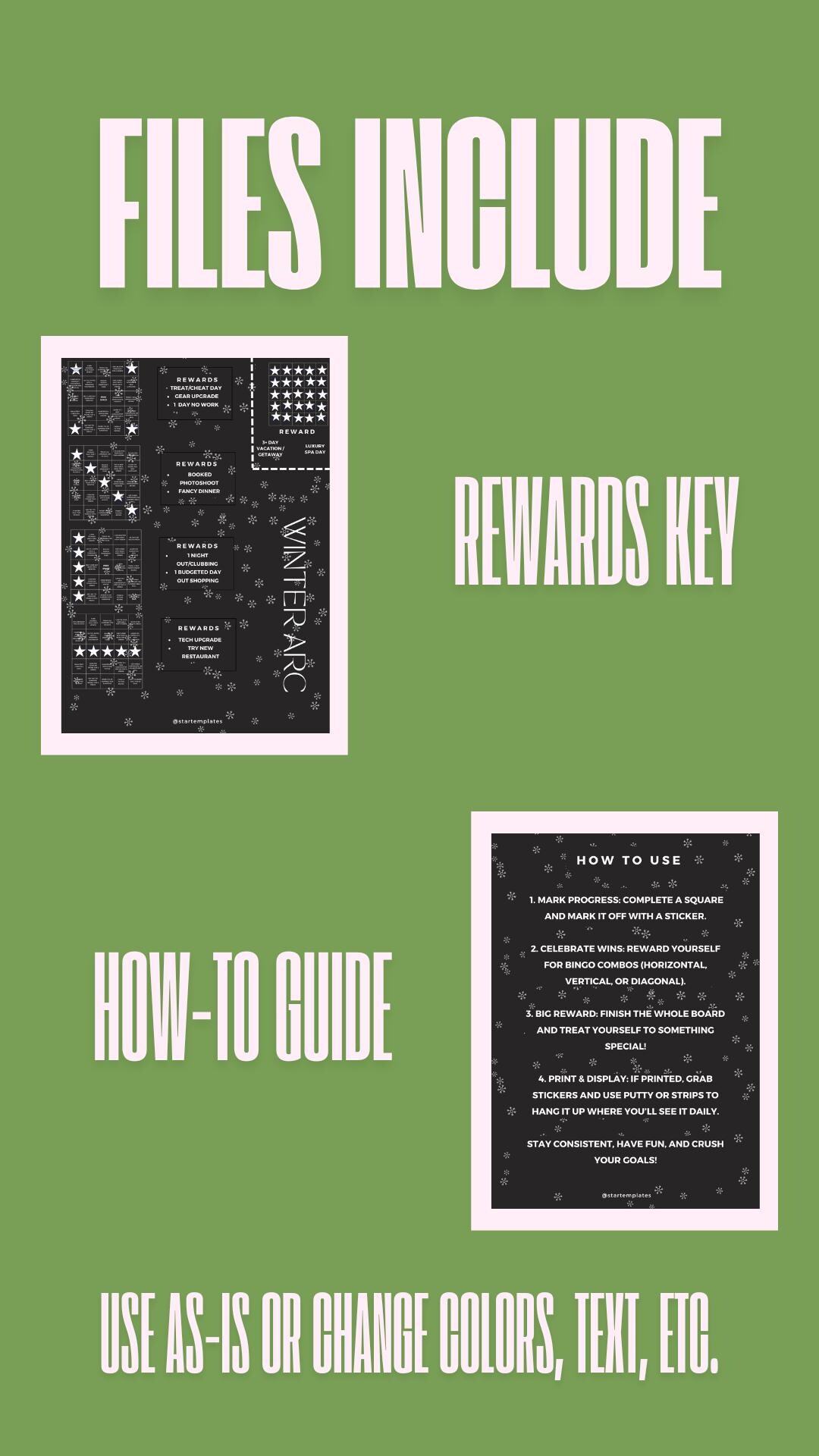 Winter Arc Bingo Goal Tracker by Startemplatesinc - Etsy