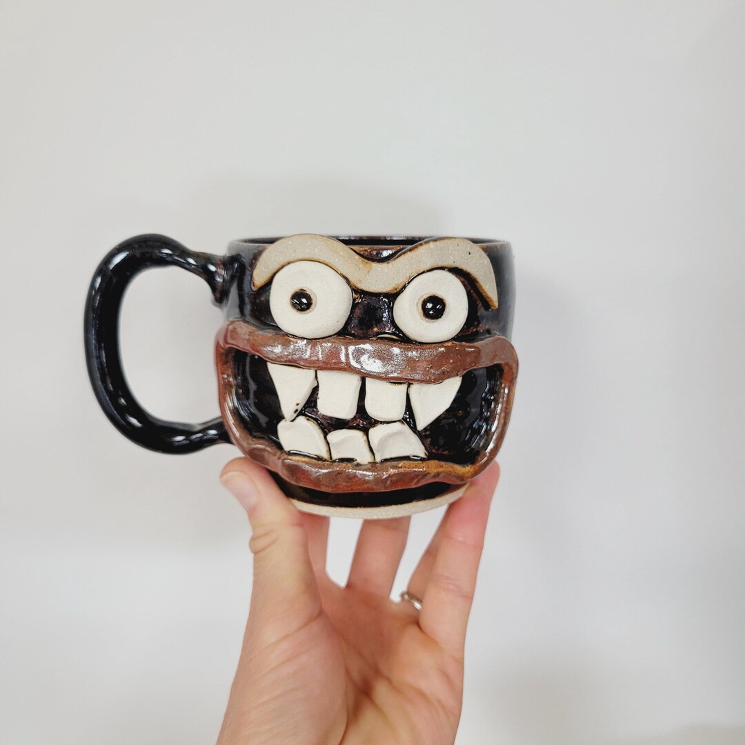 Harvey the VAMPIRE Mug. Monster Coffee Tea Cup. Vampire Fang Teeth Face ...